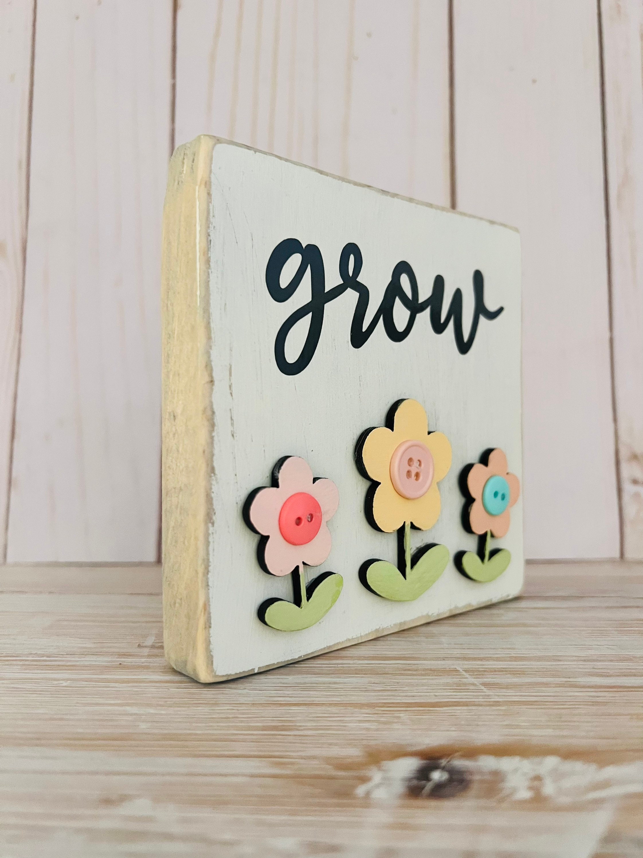 Grow Spring Flower Sign - Etsy