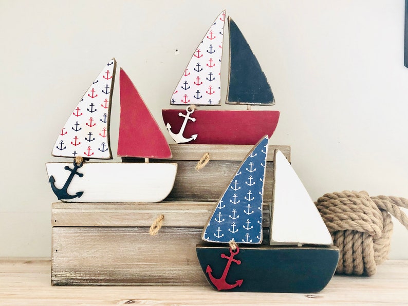 Sail Boat, Wooden Boat, Nautical Décor, Nursery Decor - Etsy