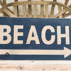 Beach Arrow Wood Sign - Etsy
