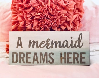 Mermaid Wood Sign Mermaid Beach House Decor Mermaid Tier - Etsy