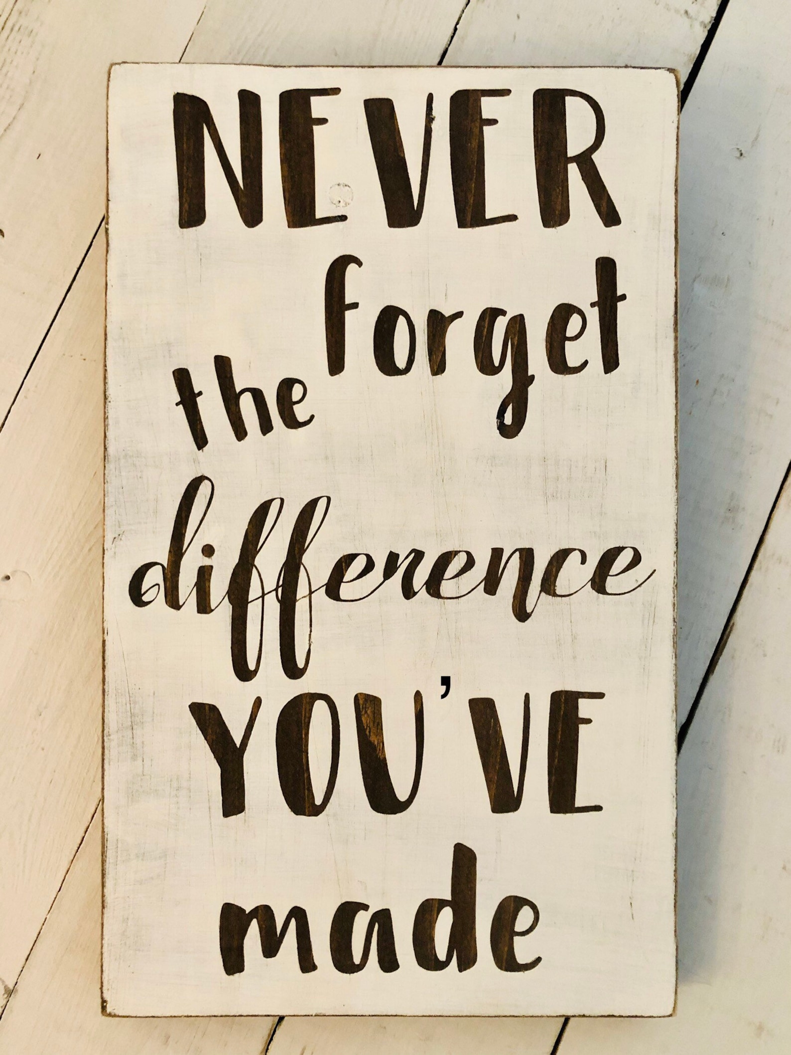 Never Forget the Difference You've Made Wood Sign | Etsy