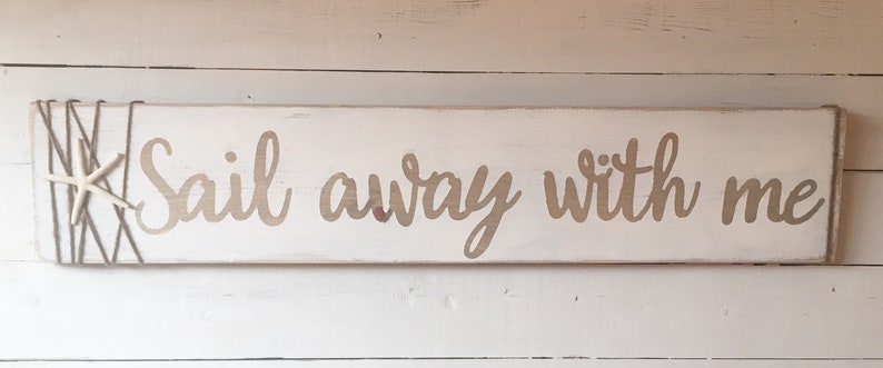 Sail Away With Me Nautical Wood Sign | Etsy