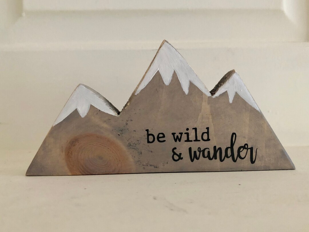 Be Wild and Wander Wood Mountain Decor, Mini Wood Signs - Etsy