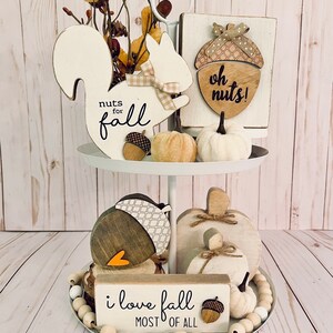 I Love Fall Wood Sign Fall Decor Tiered Tray Decor - Etsy