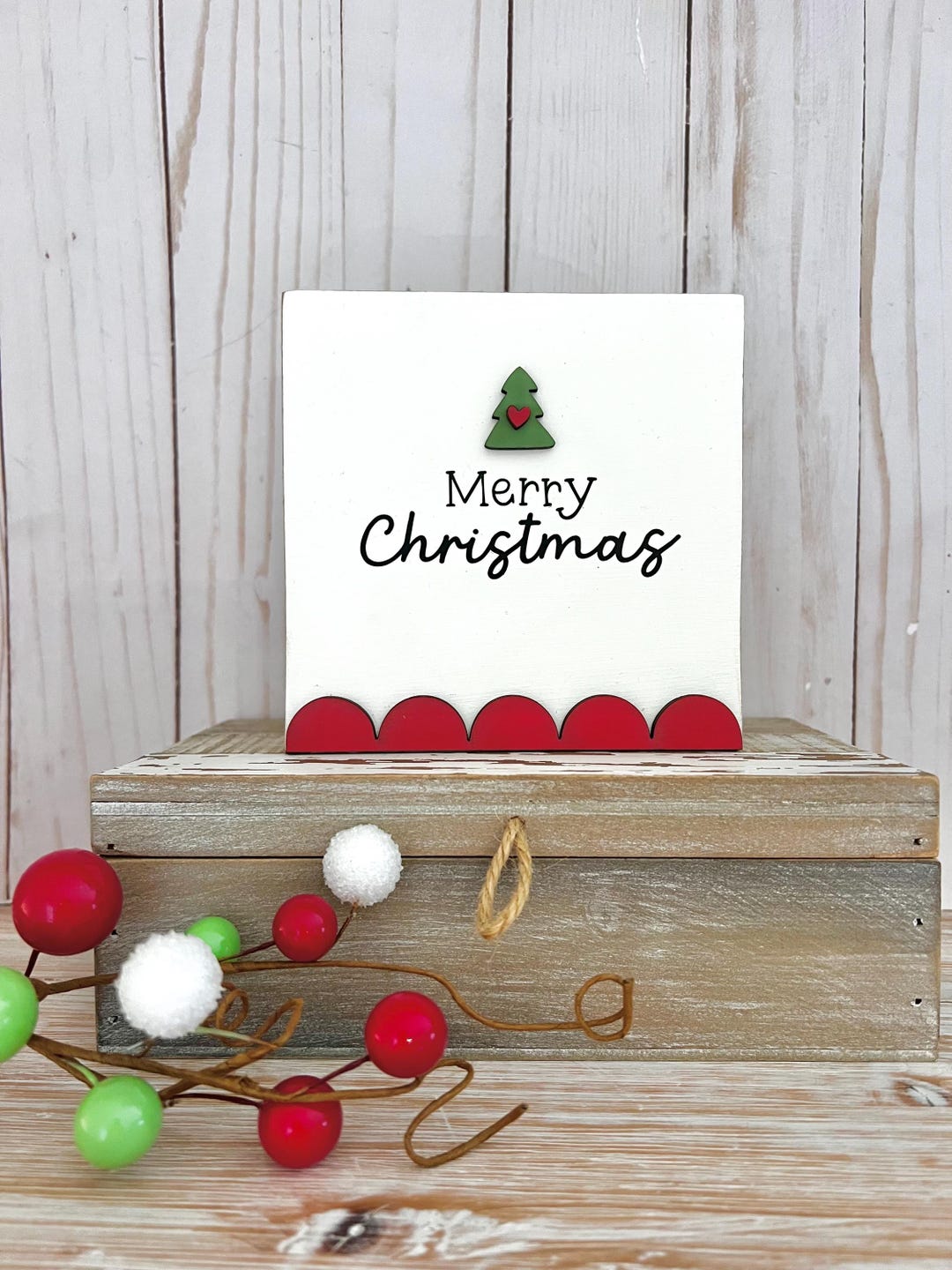 Merry Christmas Wood Sign - Etsy