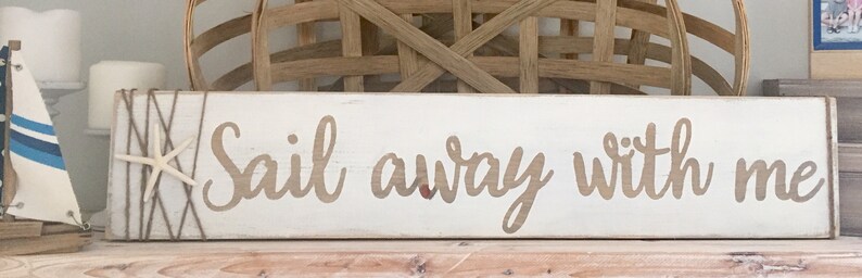 Sail Away With Me Nautical Wood Sign - Etsy