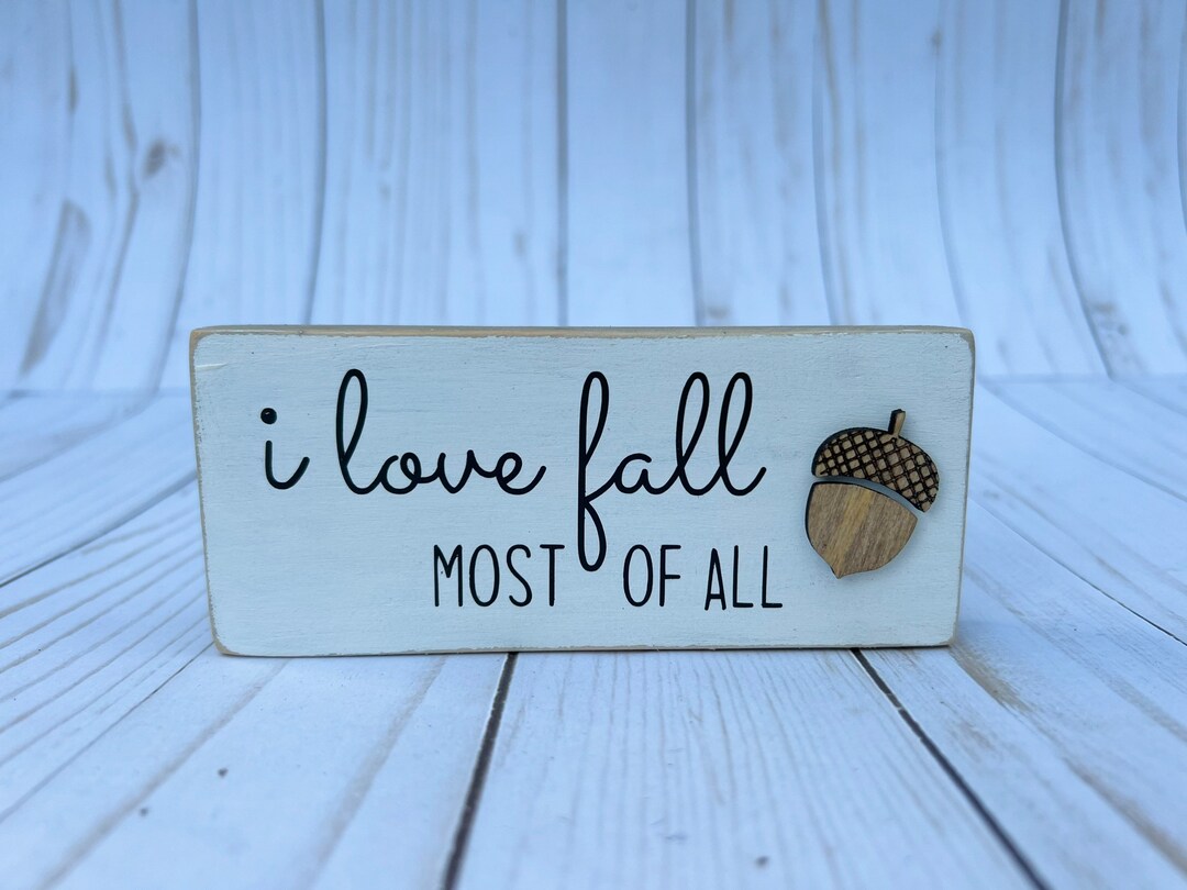 I Love Fall Wood Sign Fall Decor Tiered Tray Decor - Etsy