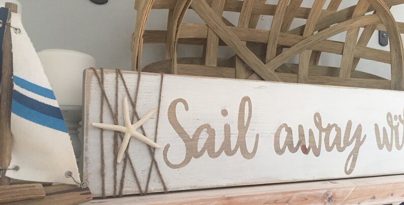 Sail Away With Me Nautical Wood Sign | Etsy