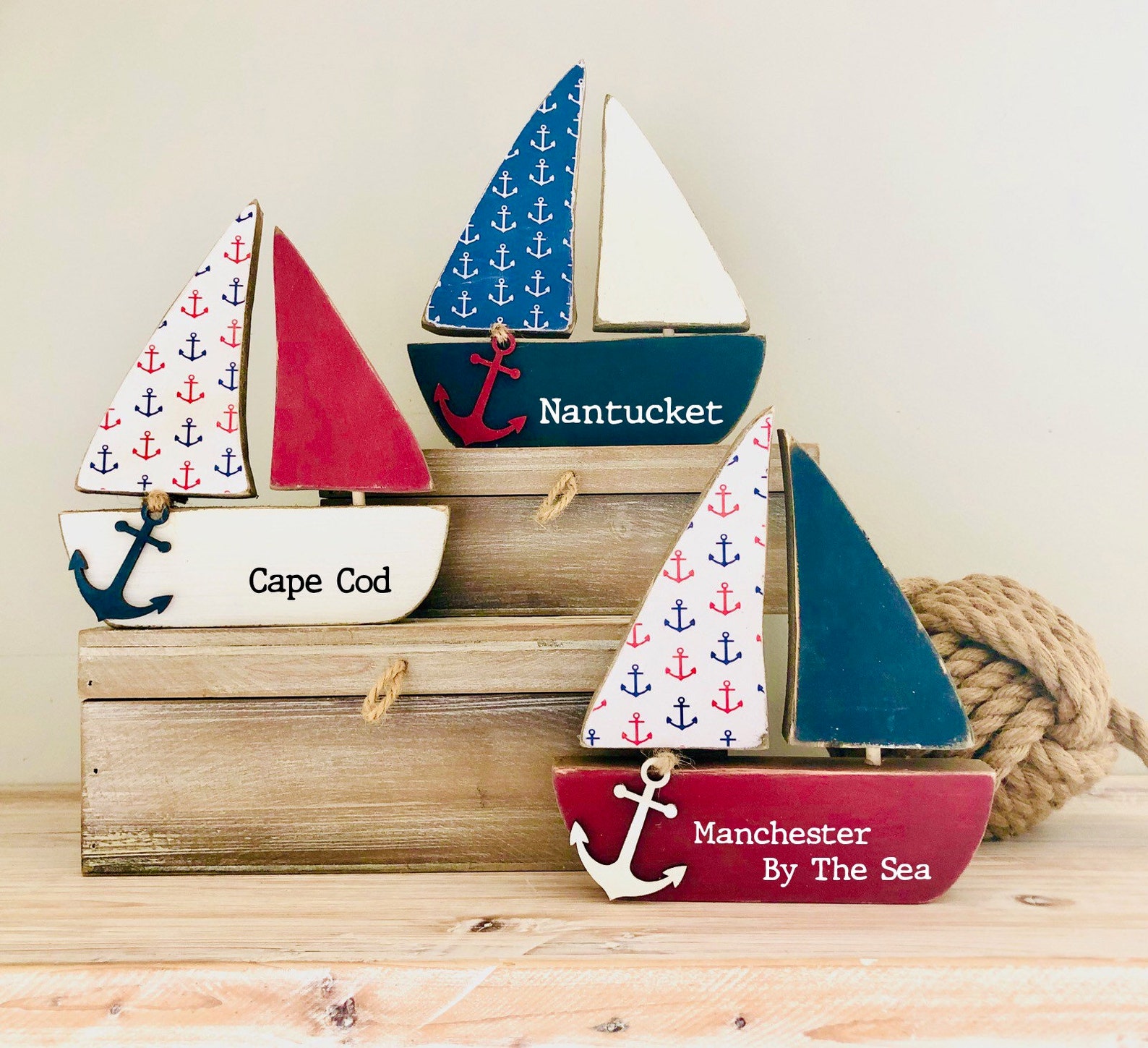 Sail Boat Wooden Boat Nautical Décor Nursery Decor | Etsy