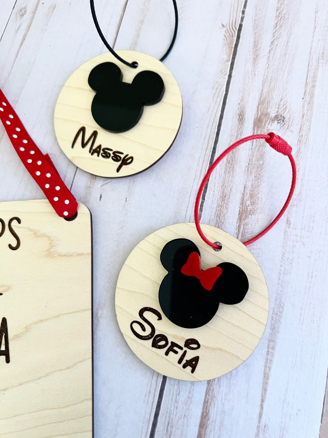 Mickey Mouse Minnie Mouse Bag Tags, Keychains - Etsy