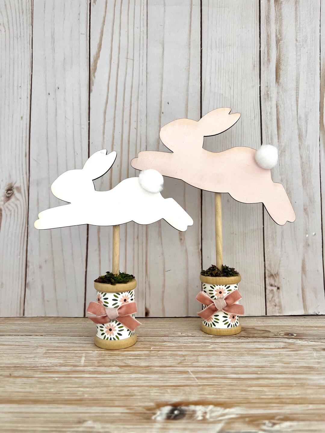 Leaping Bunny Standing Spool, Easter Spring Decor - Etsy