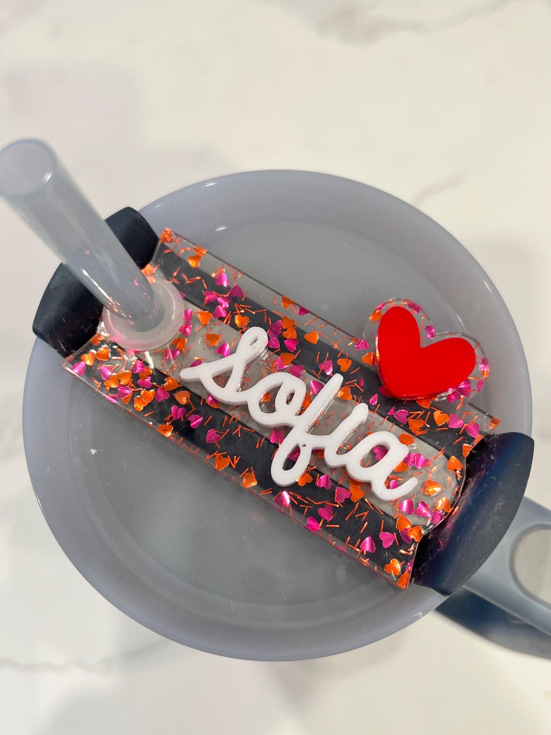 20oz 30oz 40oz Red Heart Stanley Tumbler Name Plate, Name Tag ...