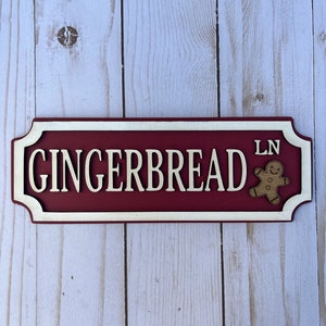 Gingerbread Lane Sign, Tiered Tray Decor, Christmas Decor - Etsy