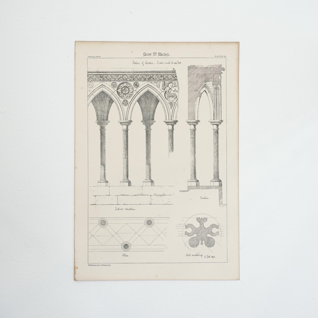 19th Century Lithograph by William Eden Nesfield. Plate No 051 - Etsy