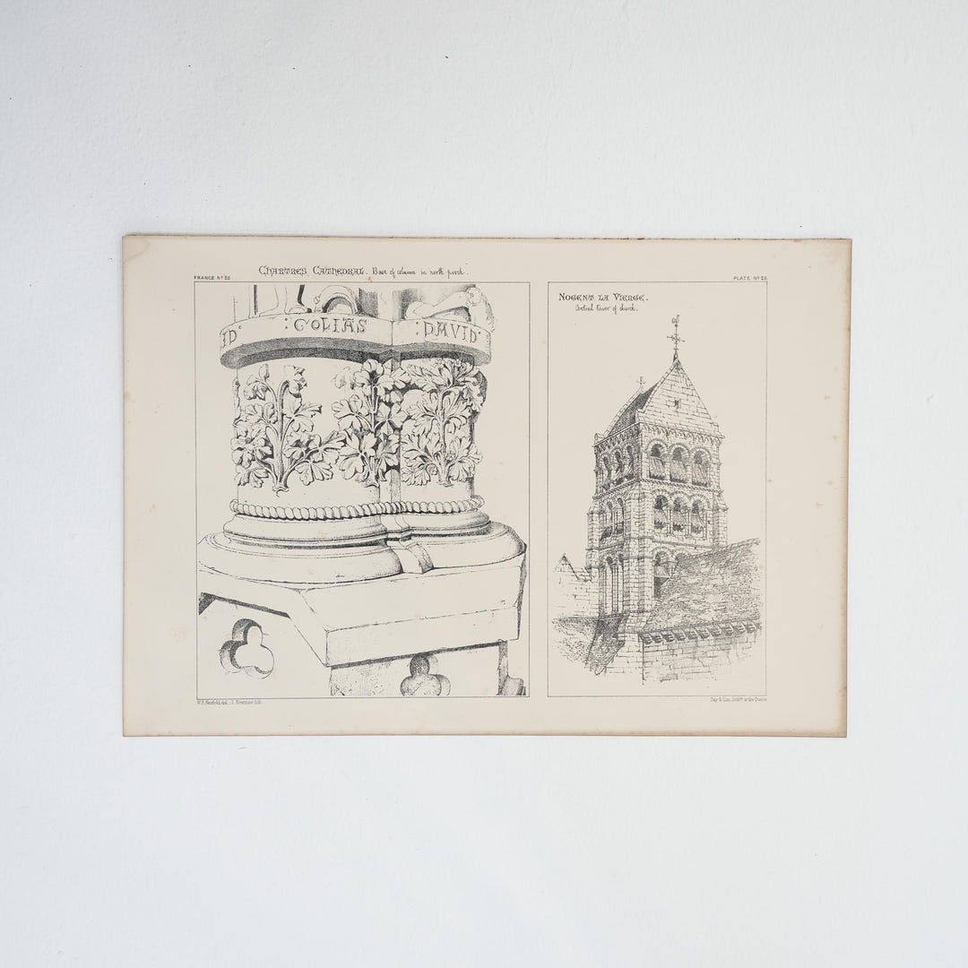 19th Century Lithograph by William Eden Nesfield. Plate No 025 - Etsy