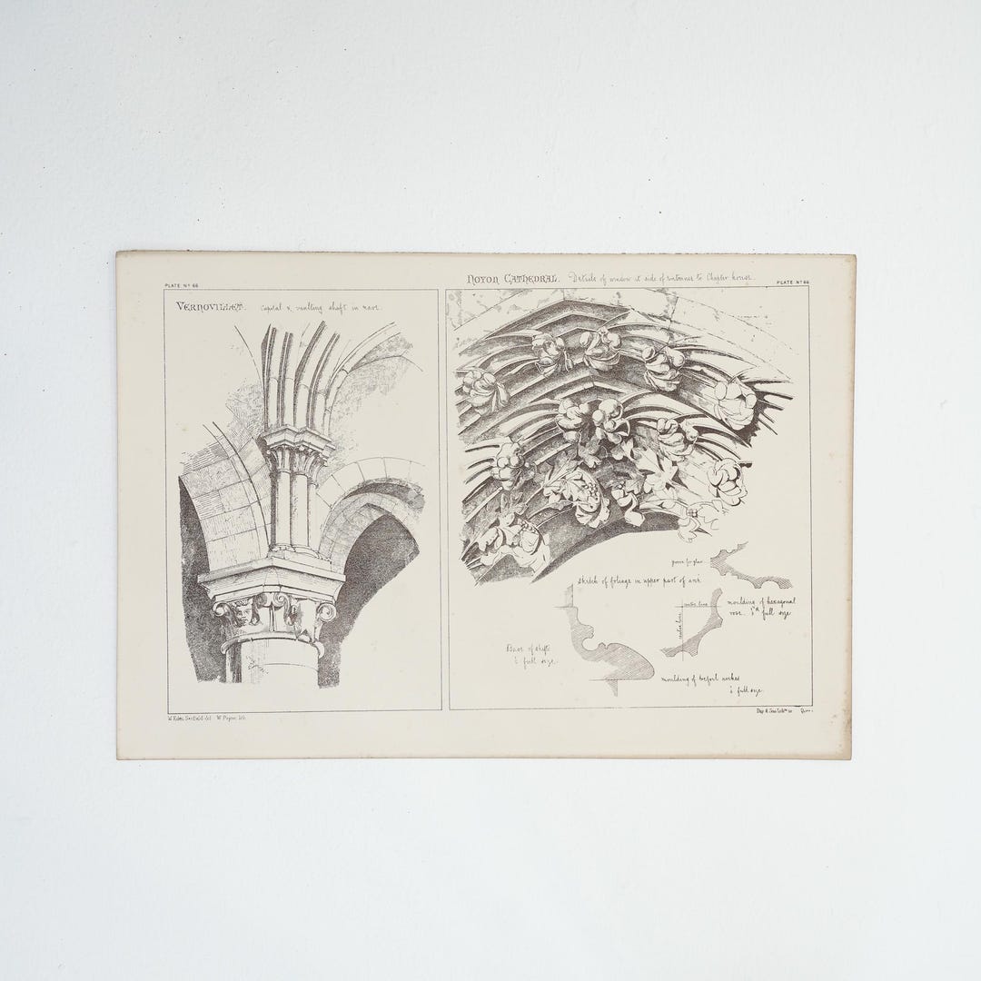 19th Century Lithograph by William Eden Nesfield. Plate No 066 - Etsy