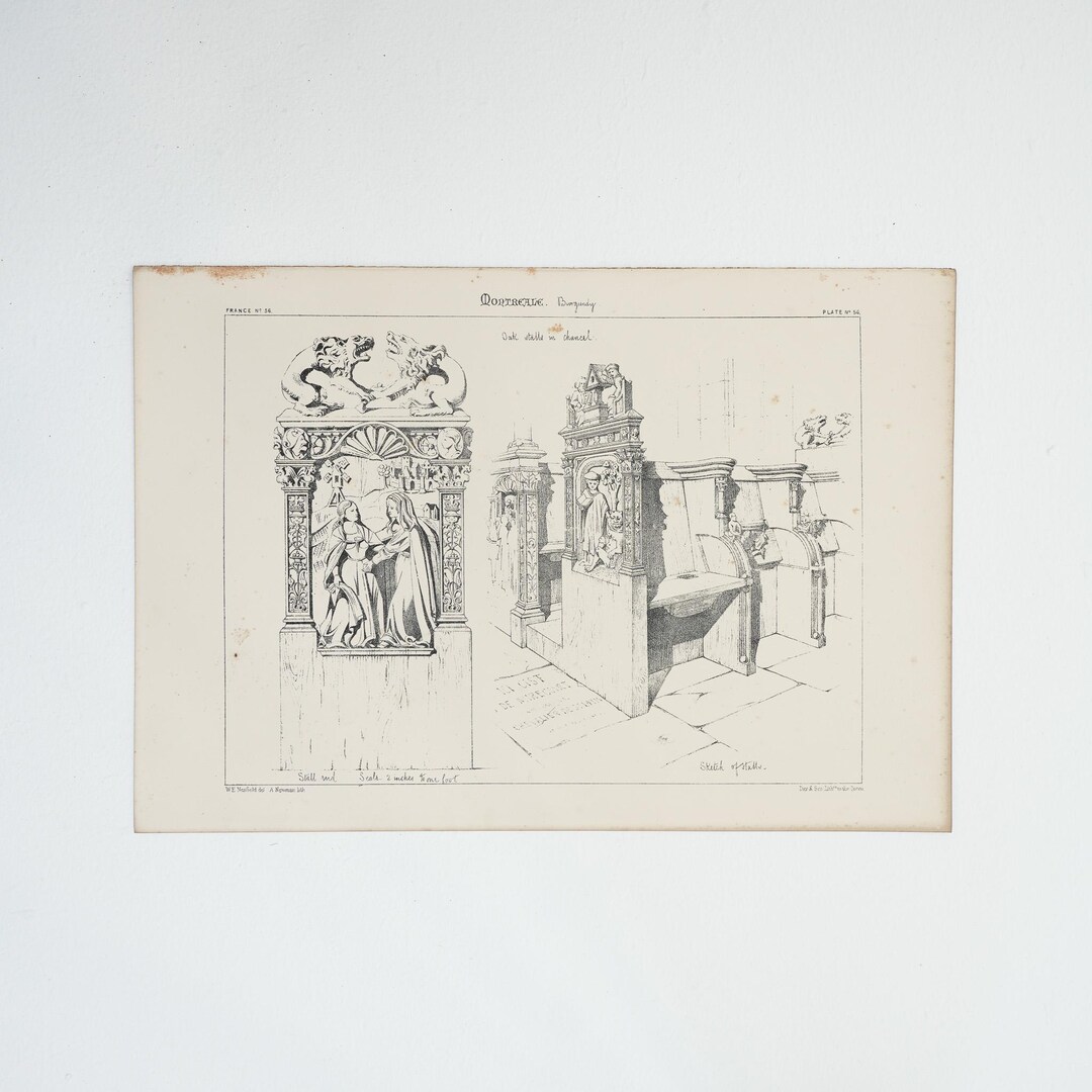 19th Century Lithograph by William Eden Nesfield. Plate No 056 - Etsy