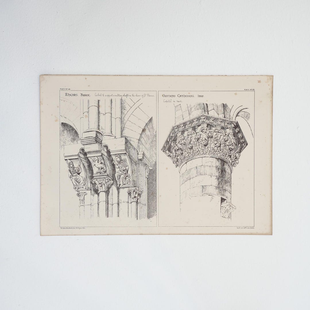 19th Century Lithograph by William Eden Nesfield. Plate No 033 - Etsy