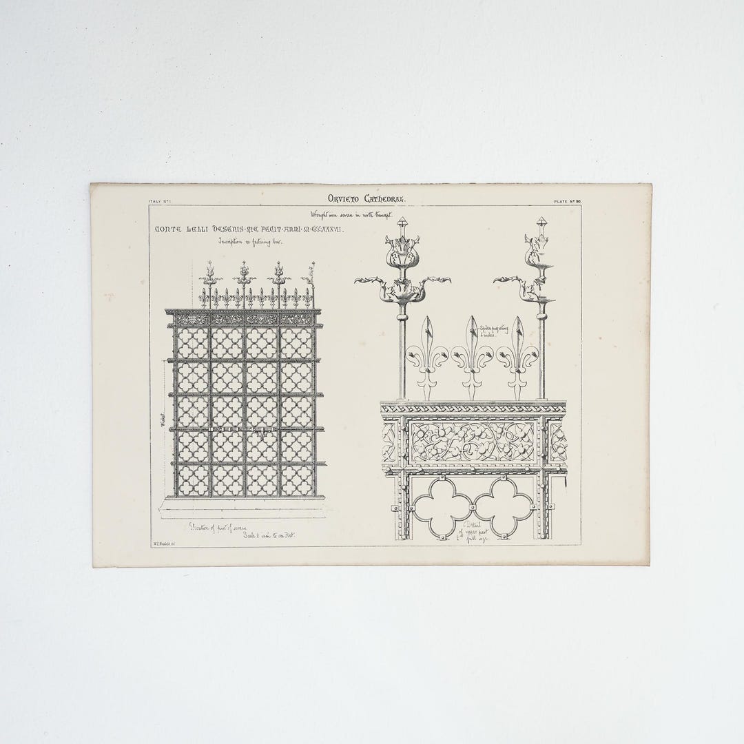 19th Century Lithograph by William Eden Nesfield. Plate No 090 - Etsy