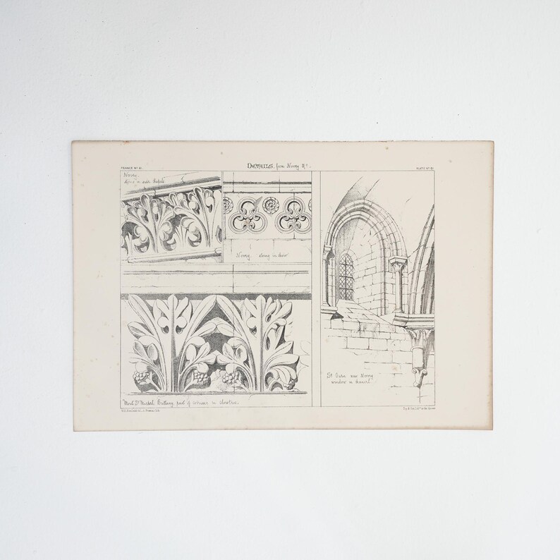 19th Century Lithograph by William Eden Nesfield. Plate No 061 - Etsy