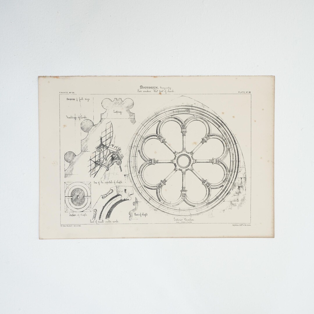 19th Century Lithograph by William Eden Nesfield. Plate No 055 - Etsy
