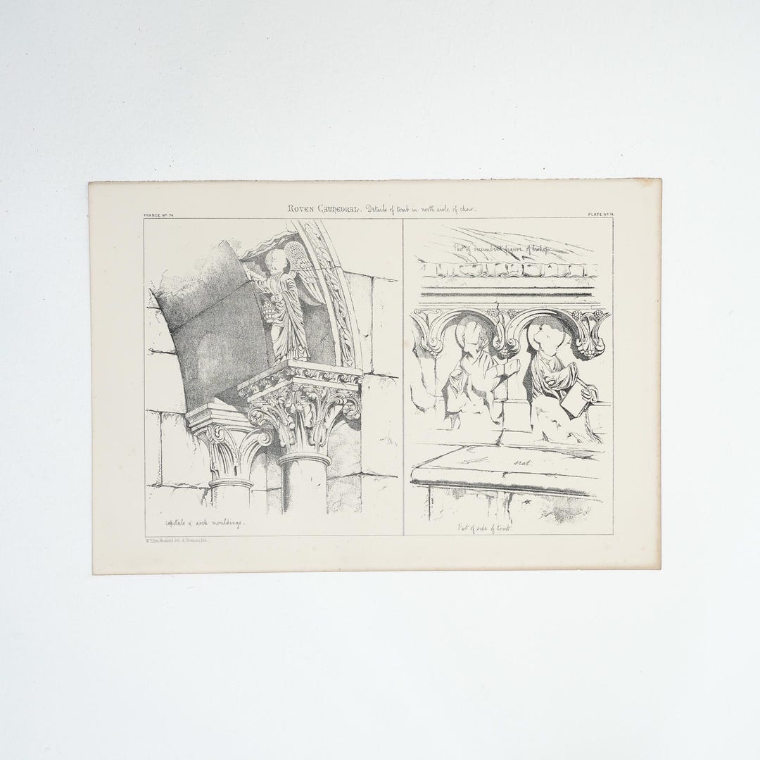 19th Century Lithograph by William Eden Nesfield. Plate No 074 - Etsy