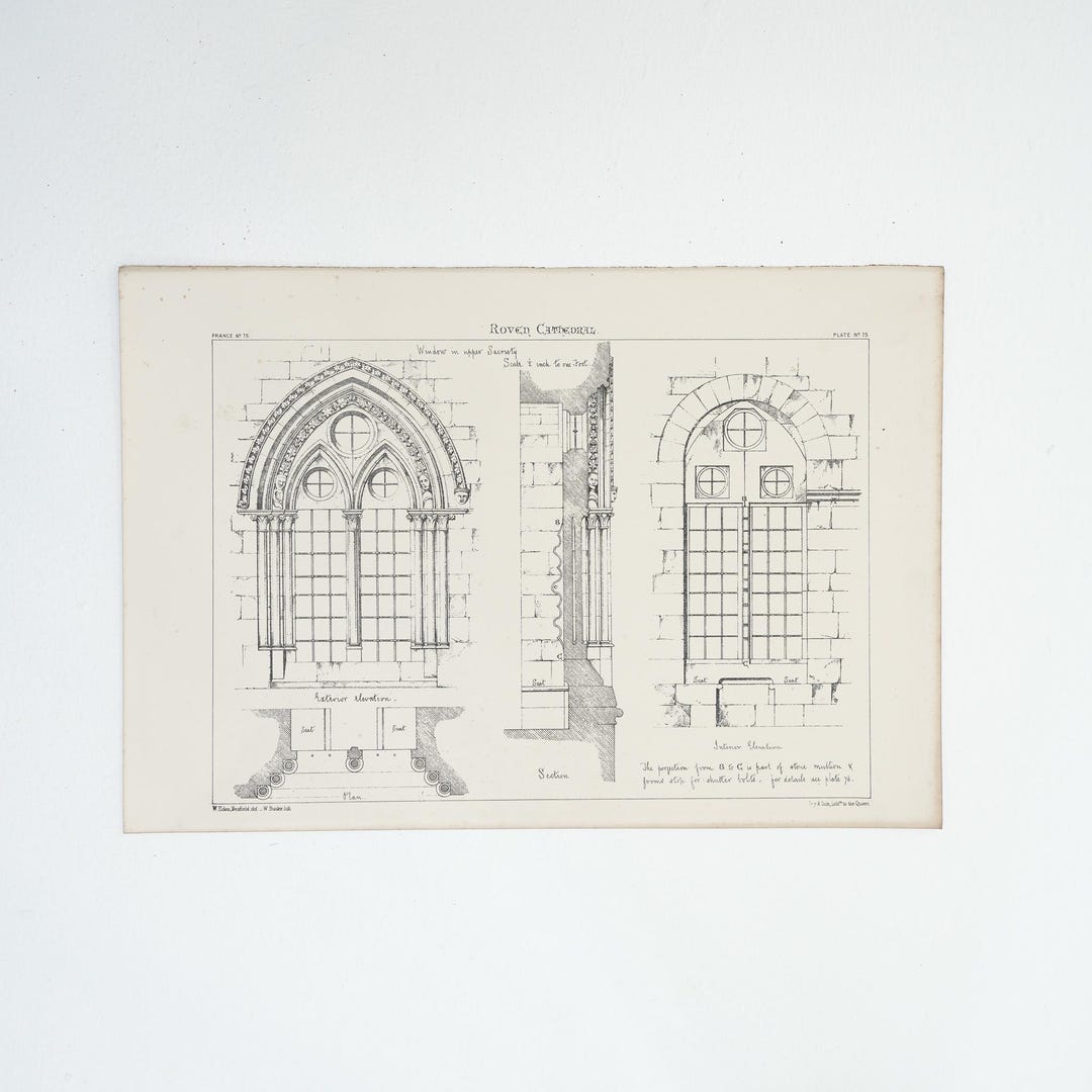 19th Century Lithograph by William Eden Nesfield. Plate No 075 - Etsy