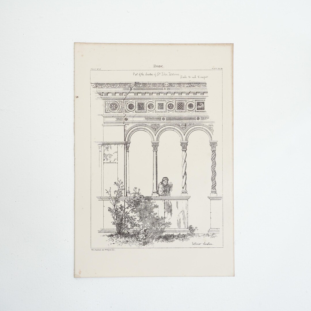19th Century Lithograph by William Eden Nesfield. Plate No 095 - Etsy