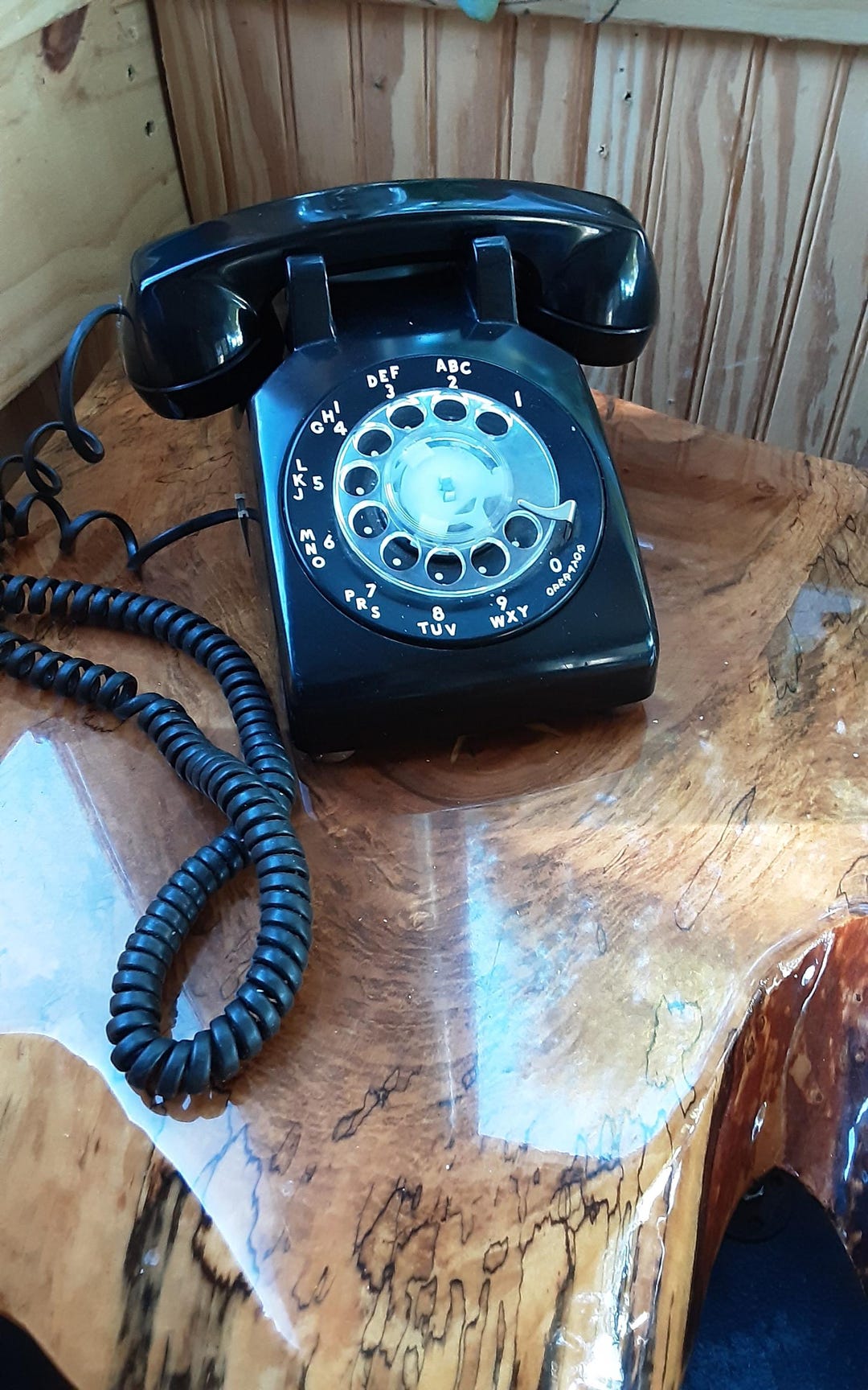 Vintage Black Rotary Phone - Etsy