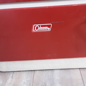 Vintage Coleman Red Metal Cooler With Folding Handles - Etsy
