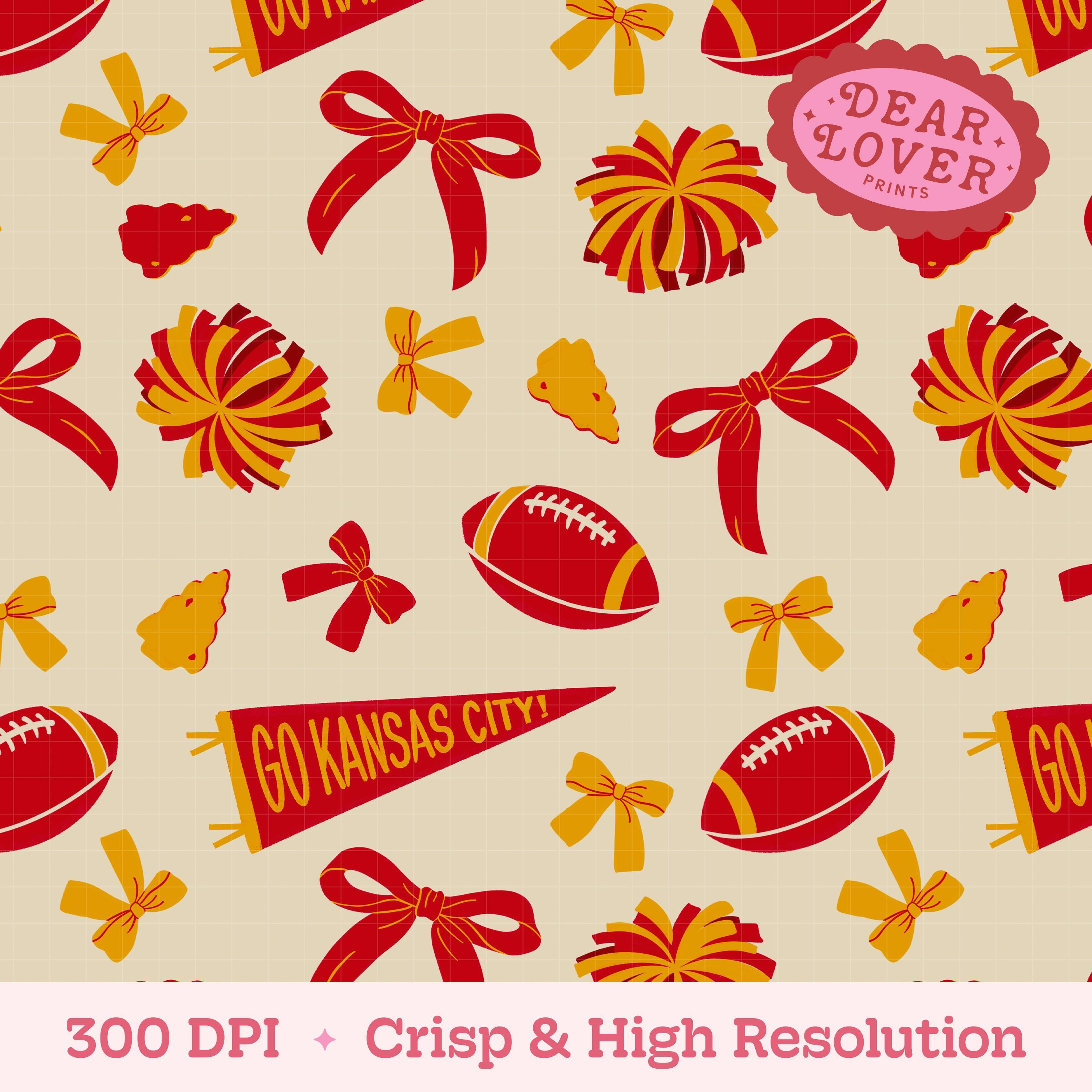 Super Bowl Kansas City Chiefs Light Palette Seamless Pattern | 300 DPI ...