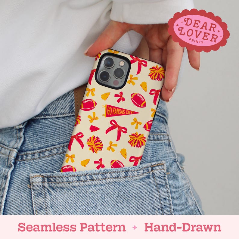 Super Bowl Kansas City Chiefs Light Palette Seamless Pattern | 300 DPI ...