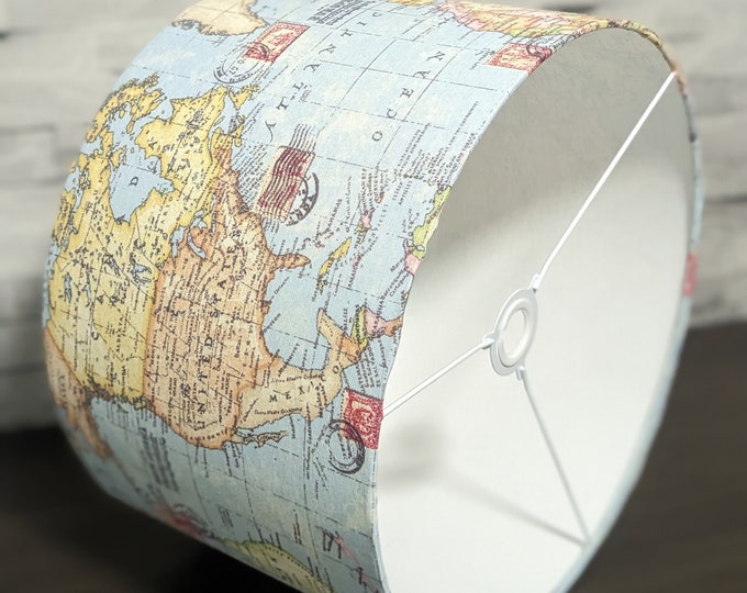 Rustic World Map Lampshade - Etsy UK