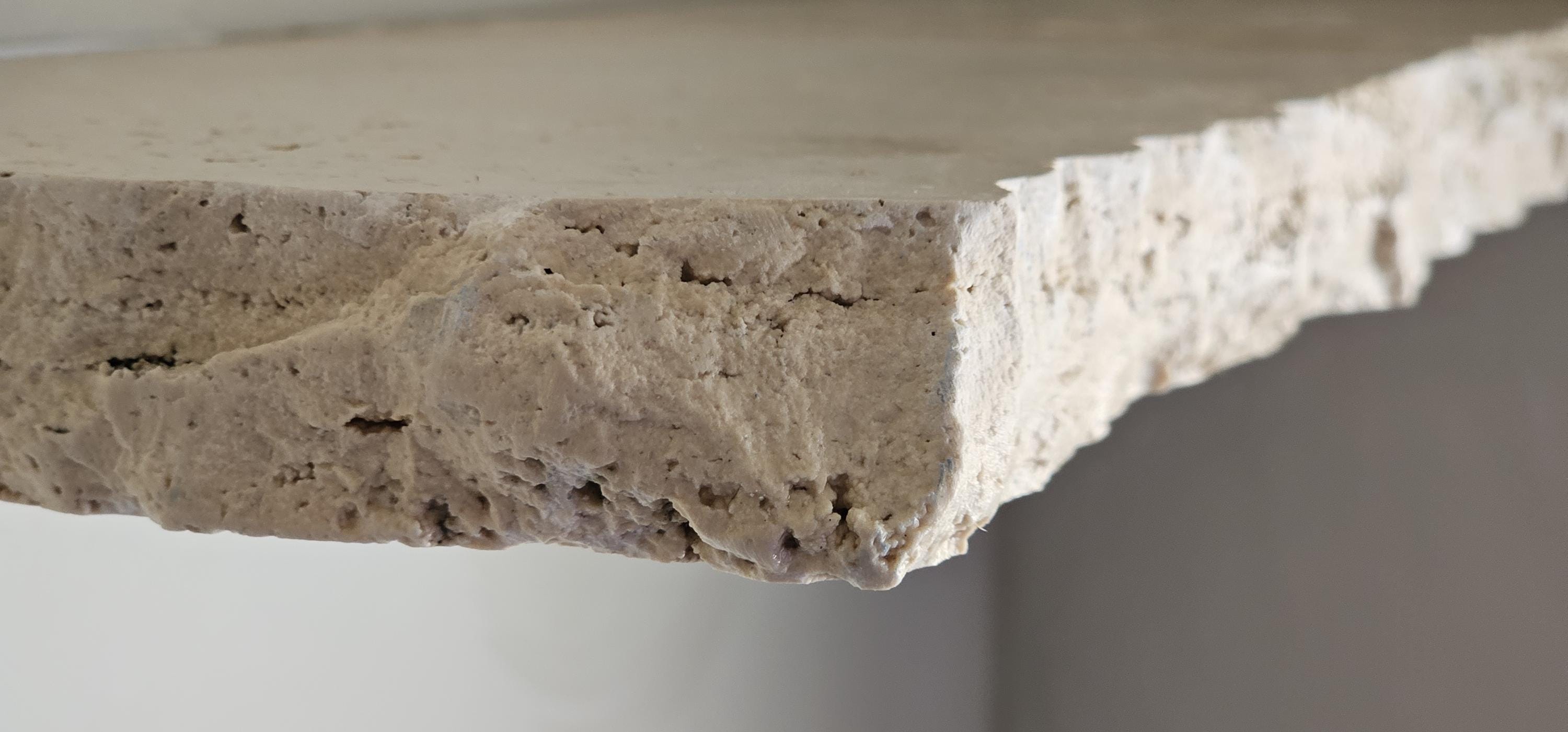 Travertine Floating Shelves, Custom Natural Travertine Chiseled Shelf ...