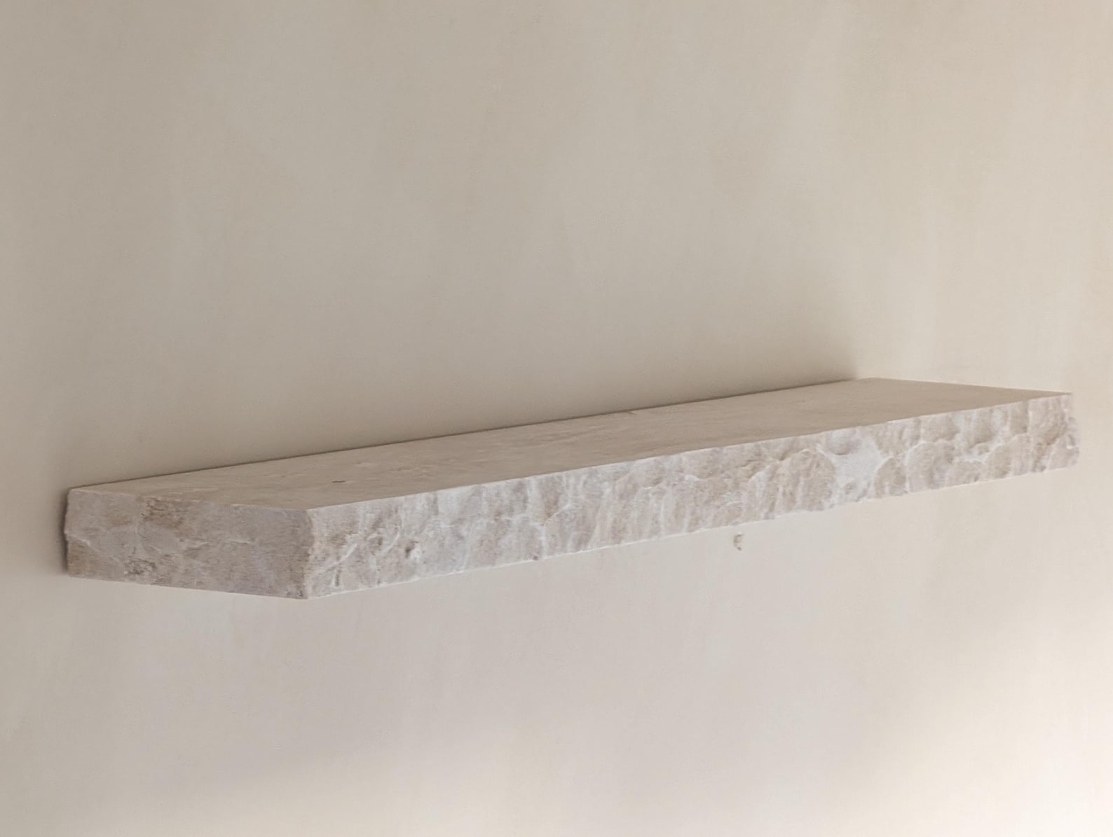 Chiseled Travertine Floating Shelf - Natural Stone Shelves - Invisible ...