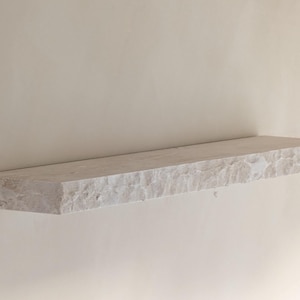 Chiseled Travertine Floating Shelf - Natural Stone Shelves - Invisible ...