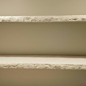 Chiseled Travertine Floating Shelf - Natural Stone Shelves - Invisible ...