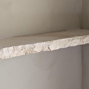 Travertine Floating Shelves, Custom Natural Travertine Chiseled Shelf ...