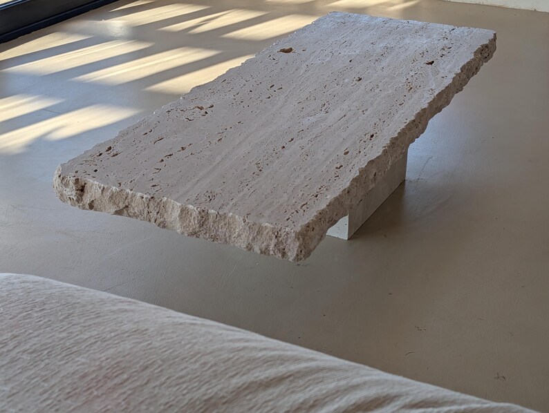 Travertine Coffee Table - Natural Stone Table - Etsy