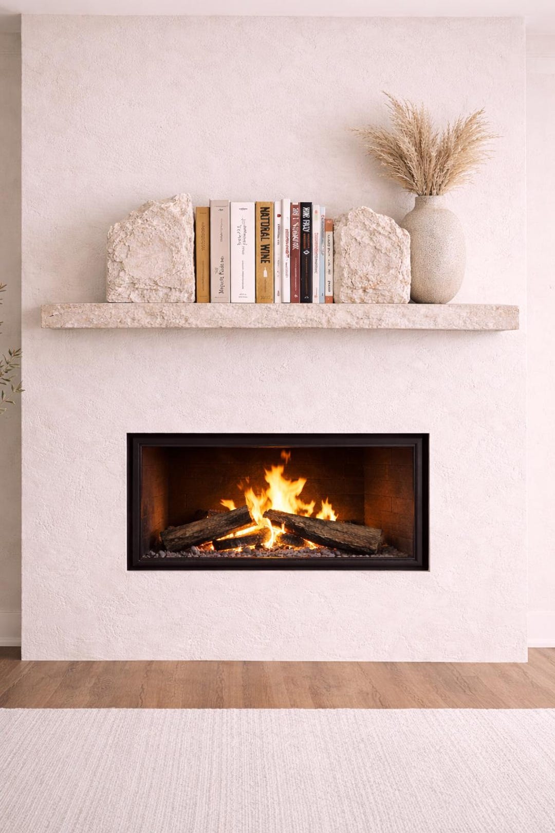 Chiseled Travertine Mantle Shelf - Natural Stone Shelves - Invisible ...