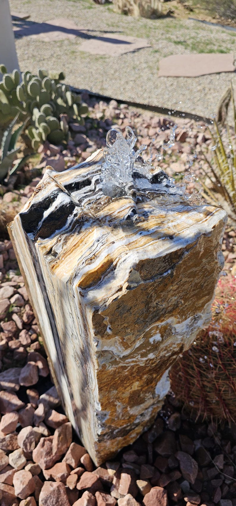 Onyx Monolith Fountain With Rough Face - Water Element Feature - GIFT ...