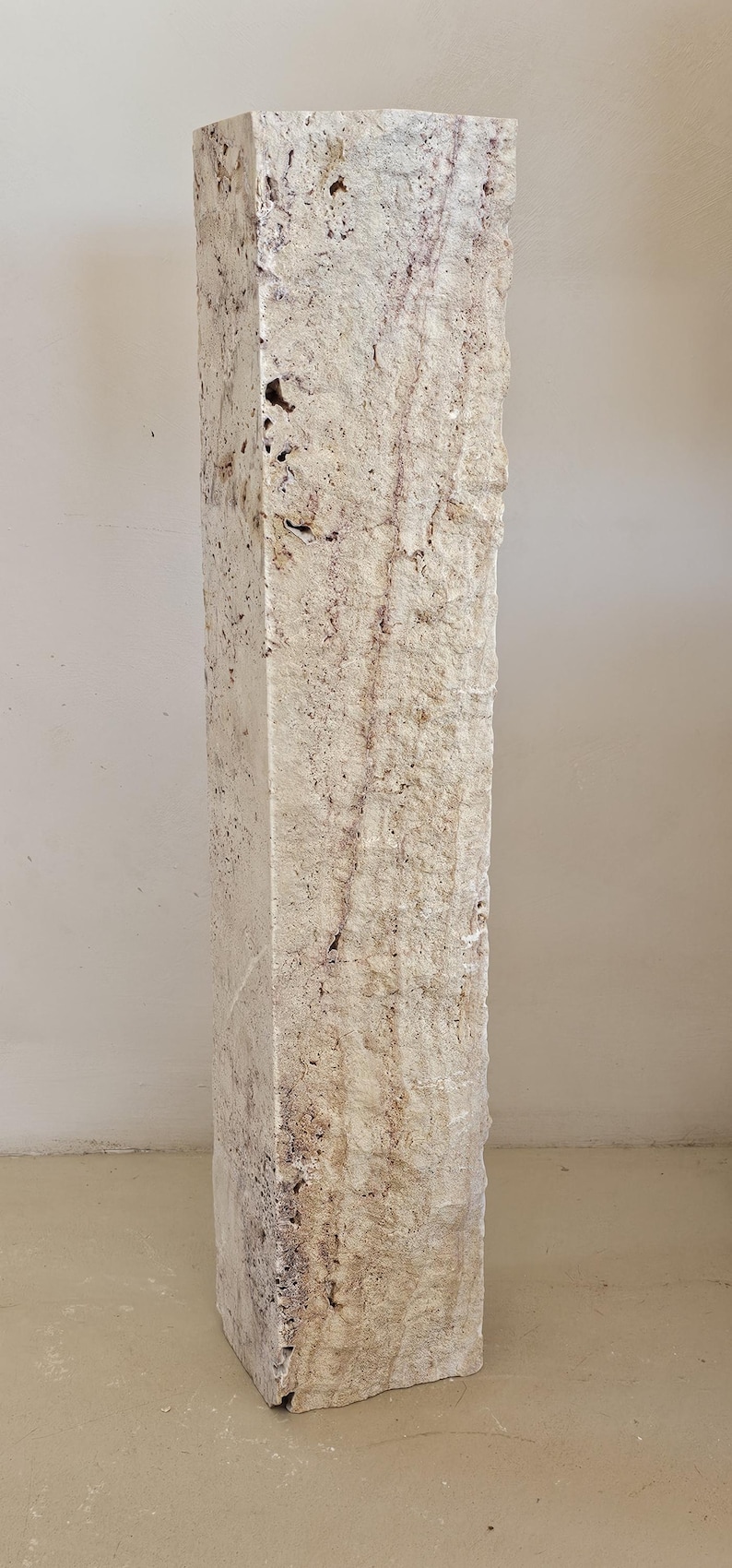 Travertine Pedestal Column - Plinth - Monolith - Solid Stone Block - Etsy