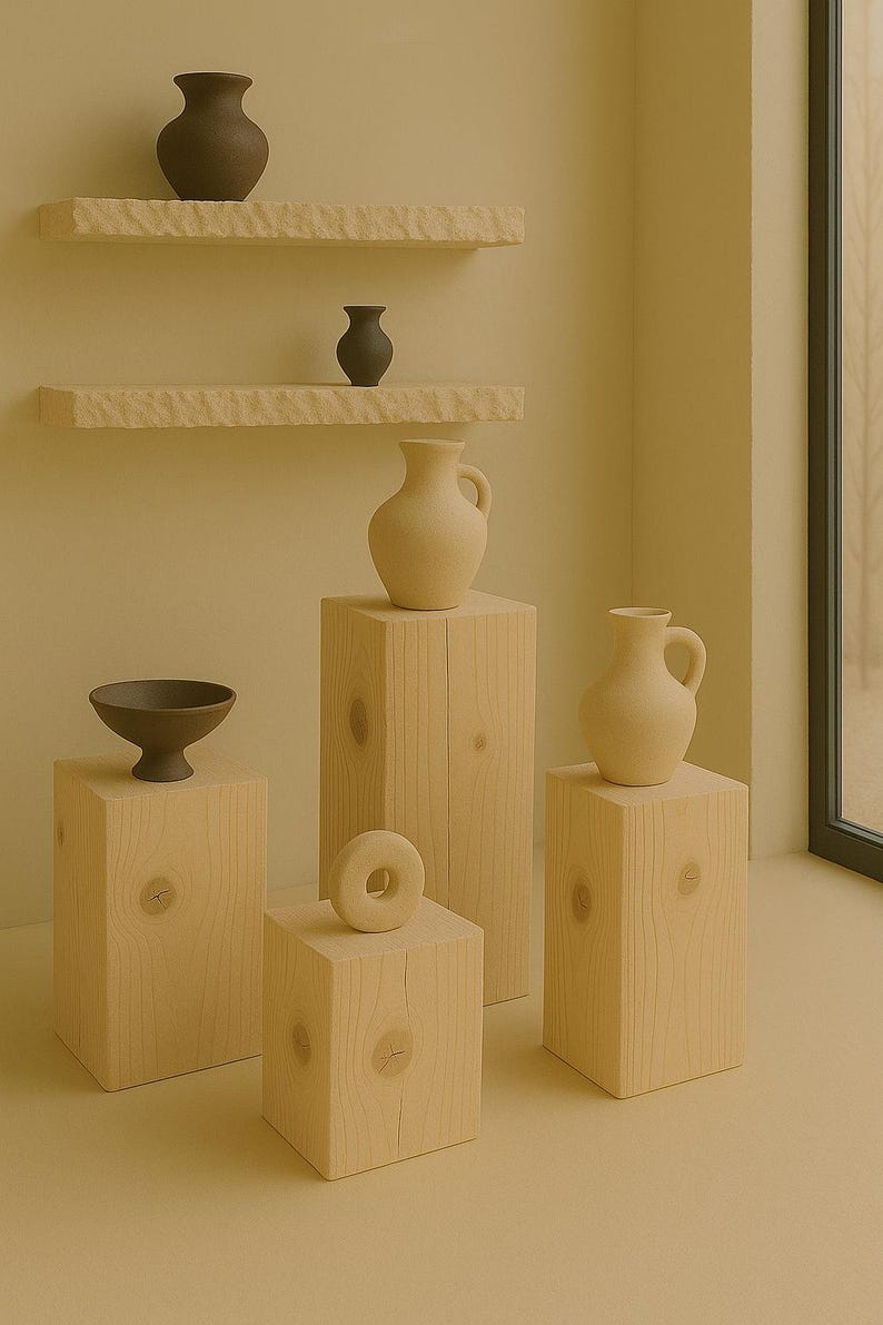 Wood Pedestal Column - Wood Plinth - Monolith - Sculpture Stand - Gift ...