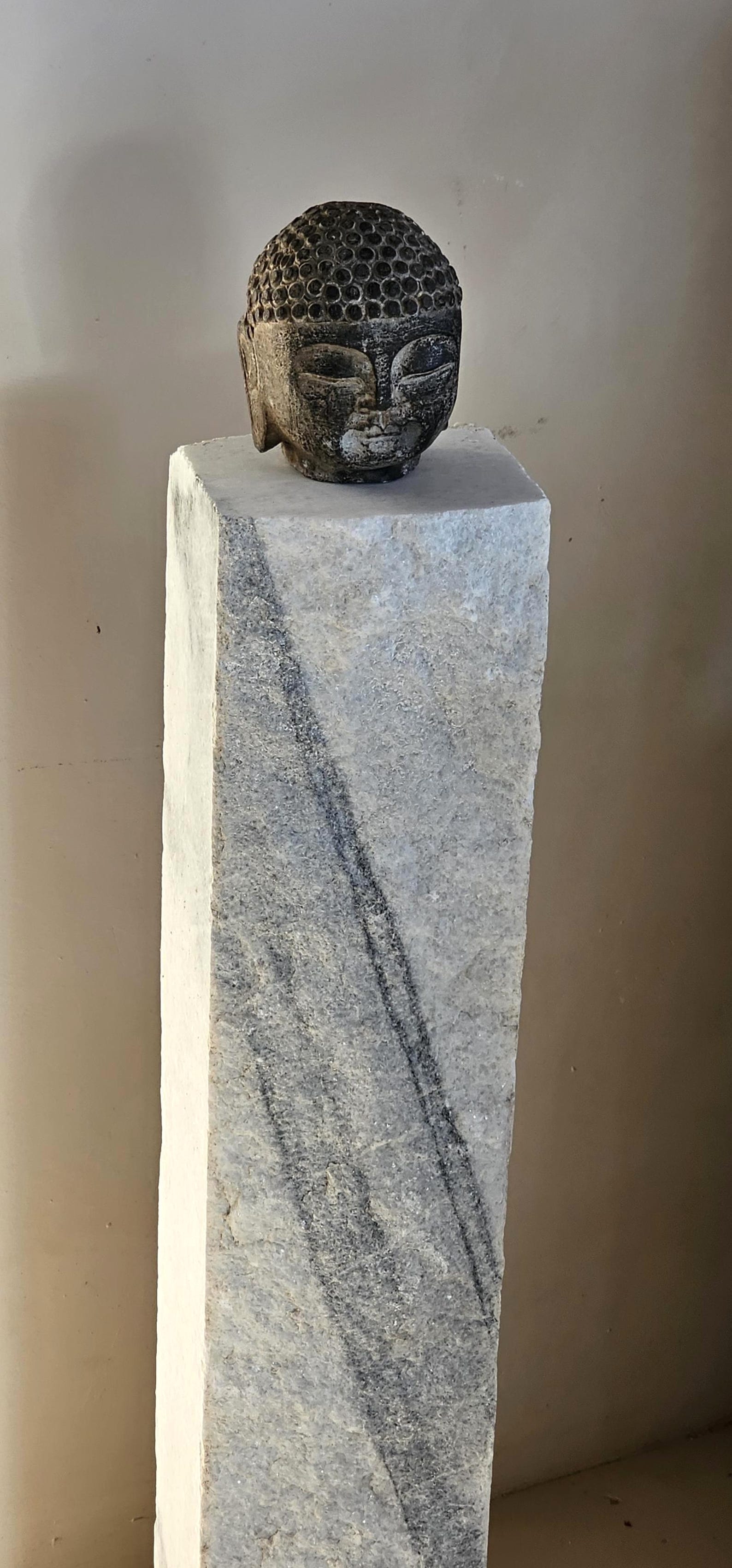 White Marble Pedestal Column - Plinth - Monolith - Etsy