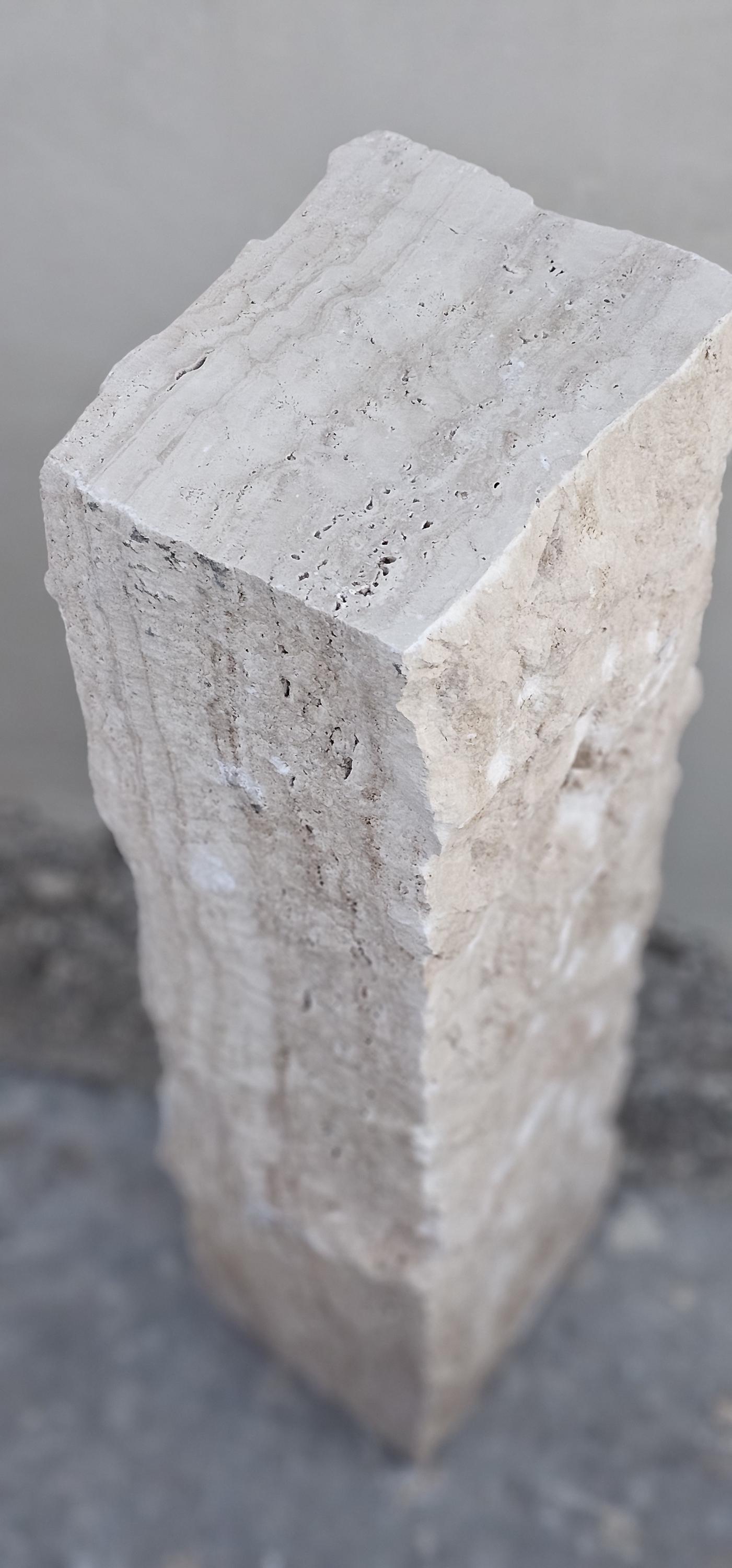 Travertine Pedestal Column - Sculpture Stand - Plinth - Monolith ...
