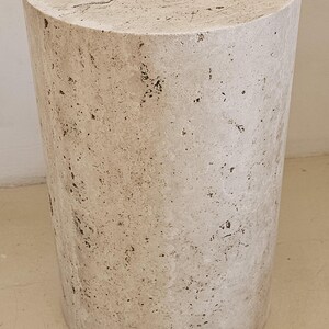 Travertine Pedestal Cylinder - Solid Stone Block - Etsy