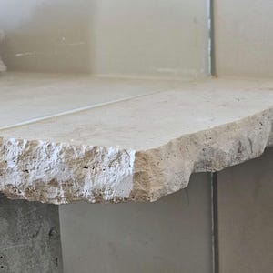 Chiseled Travertine Floating Shelf - Natural Stone Shelves - Invisible ...
