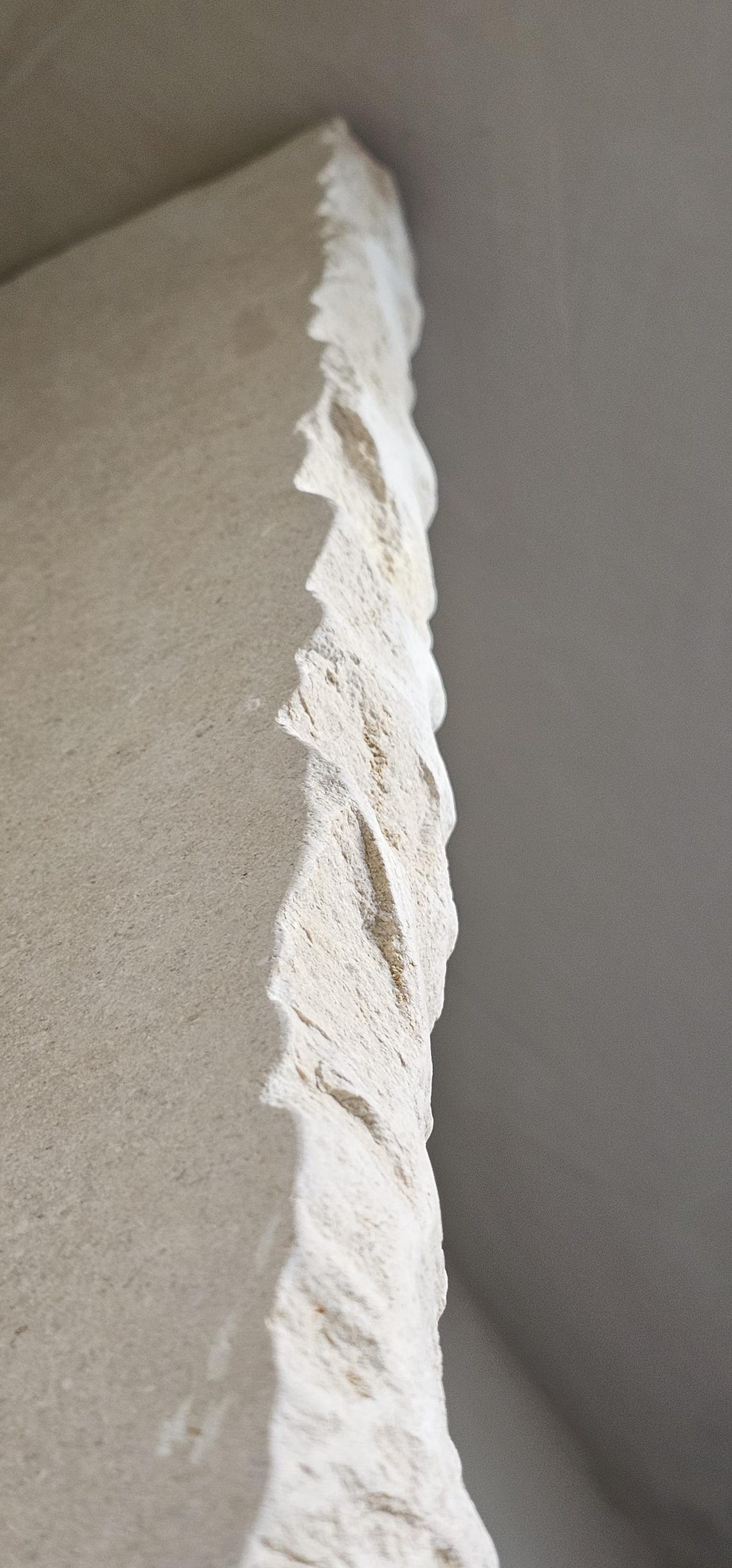 Limestone Floating Shelf With Chiseled Edges - Natural Stone Shelves ...