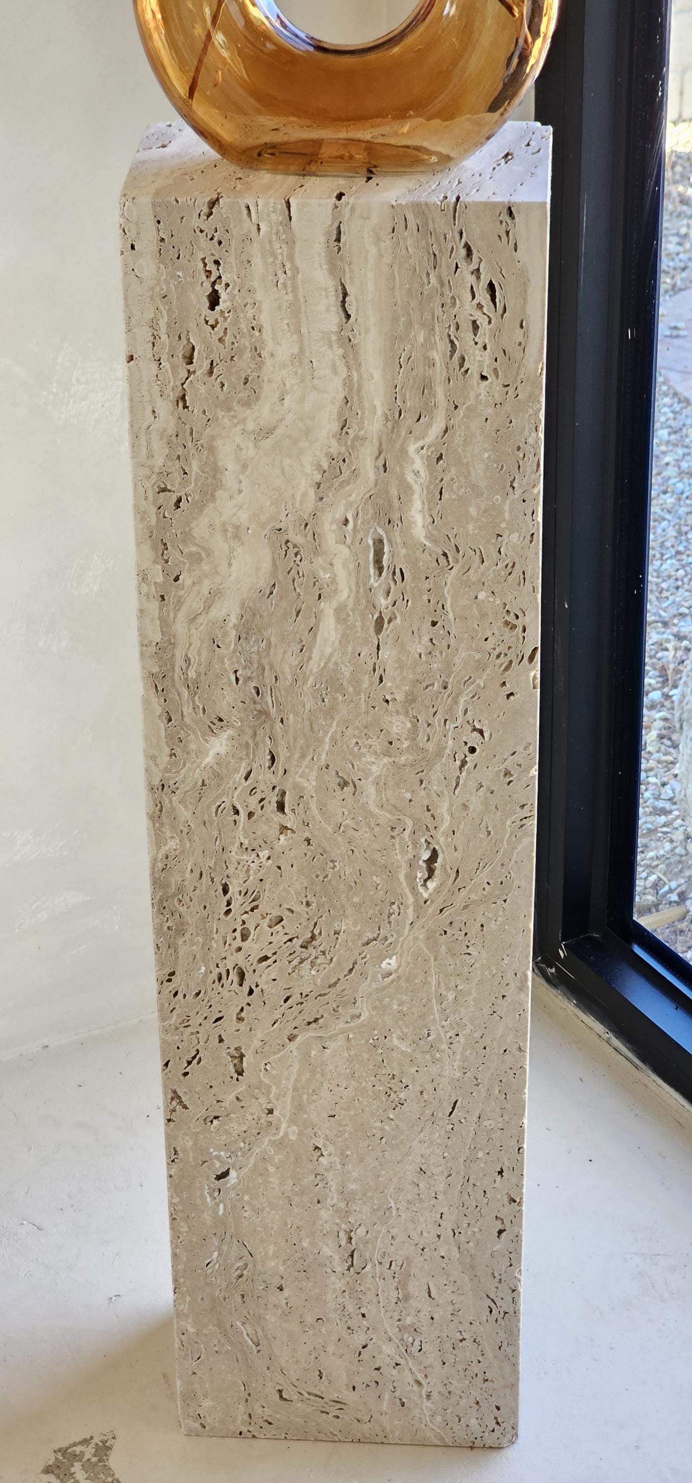Travertine Pedestal Column - Plinth - Monolith - Solid Stone Block ...