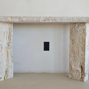 Travertine Stone Console Table With Chiseled Raw Edge - Desk - TV Stand ...